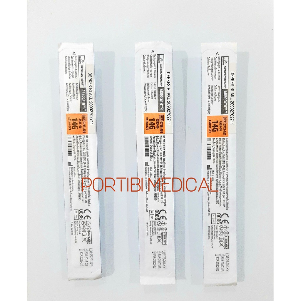 Jual Abbocath 14G / Jarum Infus Abbocath No. 14/ Jarum Abocat no 14 ...