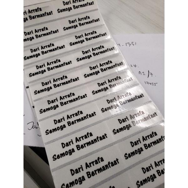 Jual Stiker Label Nama Name Sticker Transparant Transparan Bening ...