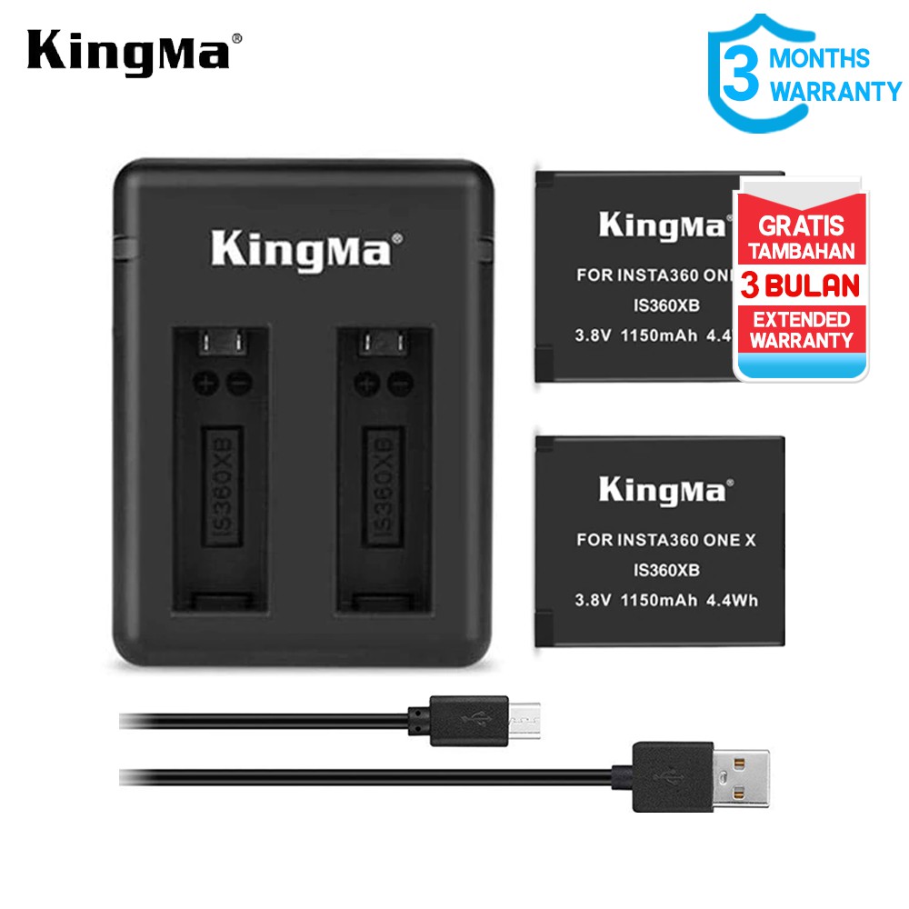 Jual KINGMA Battery Insta360 One X 2-Pack with Dual Charger - Non Lcd ...