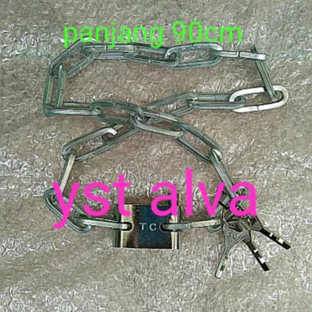 Jual RANTAI PLUS GEMBOK PANJANG 90 CM | Shopee Indonesia