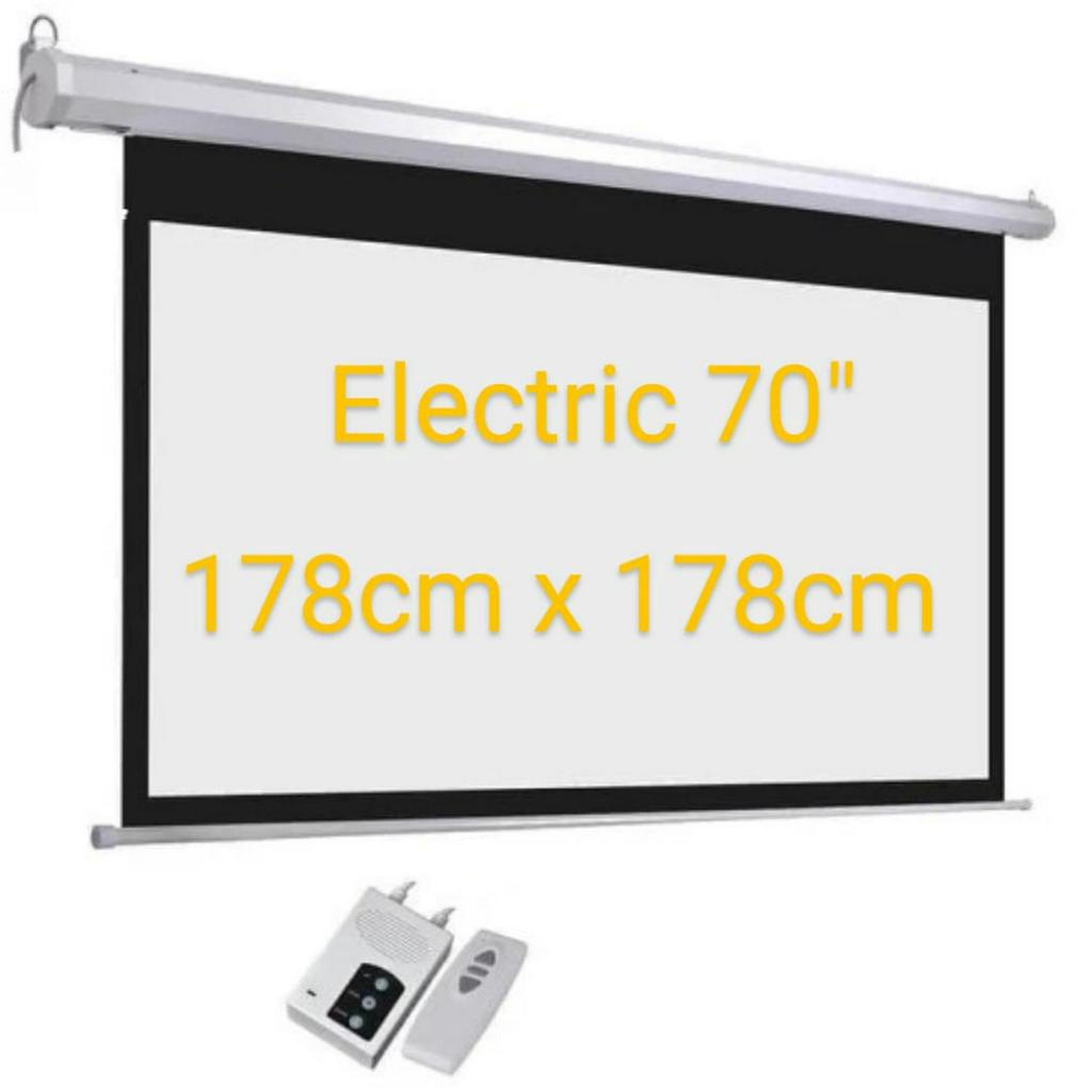 Jual SCREEN LAYAR PROYEKTOR MOTORIZED 70 INCH ( 178cm x 178cm ...