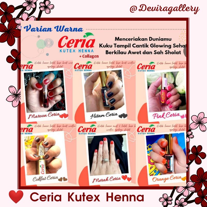 Jual Promo New Best Seller Ceria Kutex Henna Pewarna Kuku Halal ...