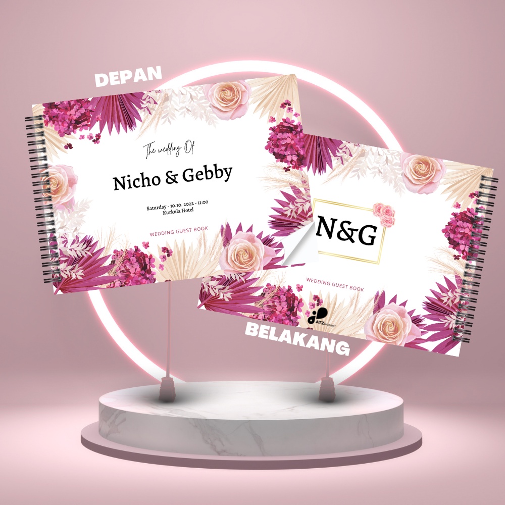 Jual Buku Tamu Pernikahan Custom Nama/ Wedding Guest Book Custom Nama Soft Cover DESIGN TERBARU ...