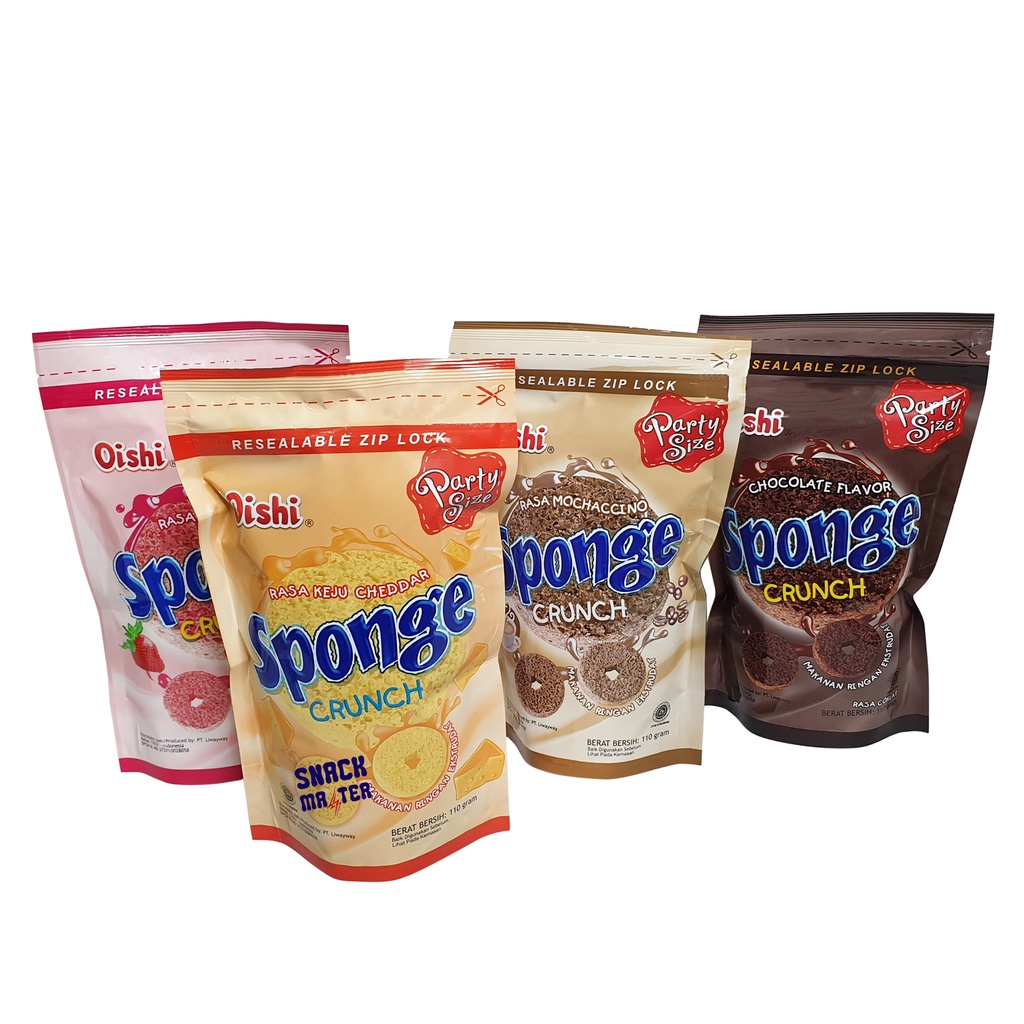 Jual Oishi Sponge Crunch Pouch - Netto 100gr | Shopee Indonesia