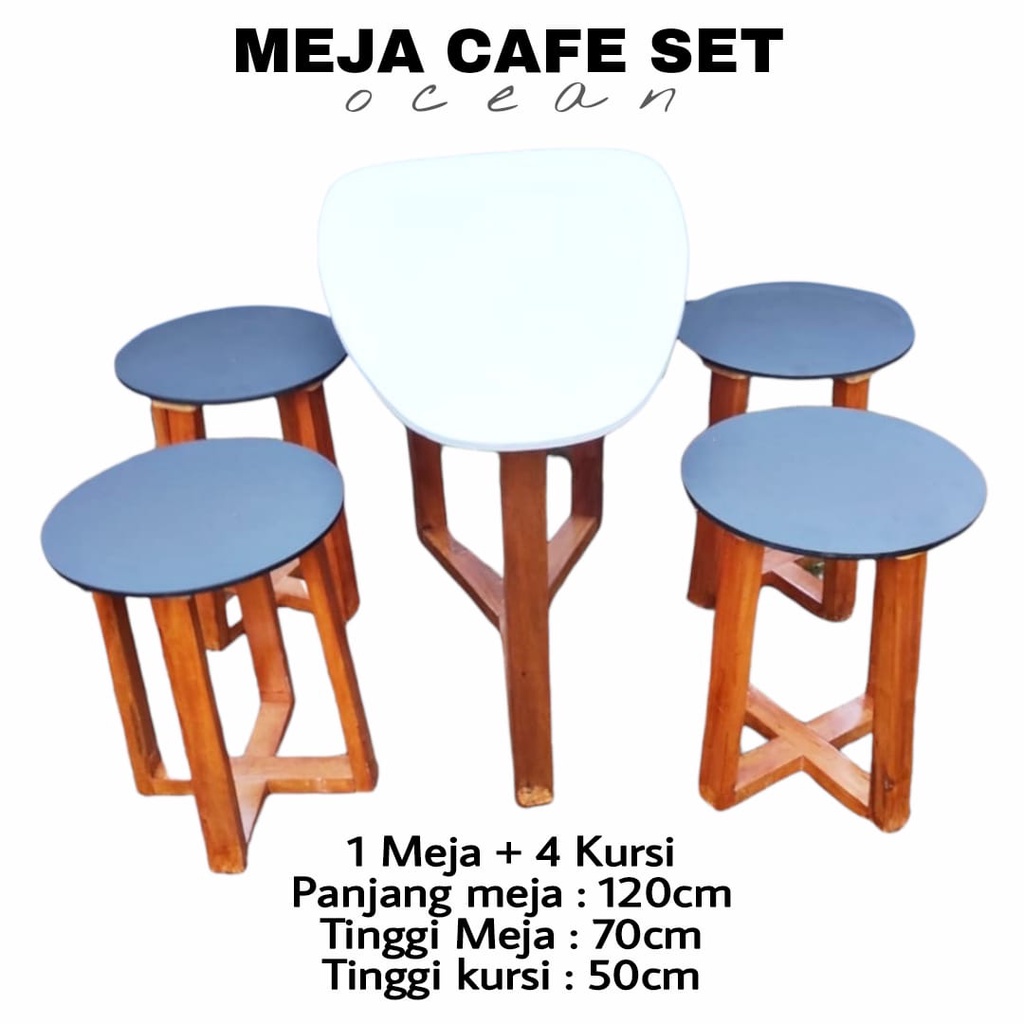 Jual Meja Cafe Set Ocean Scandinavian oval 1 Meja + 4 Kursi | Shopee ...