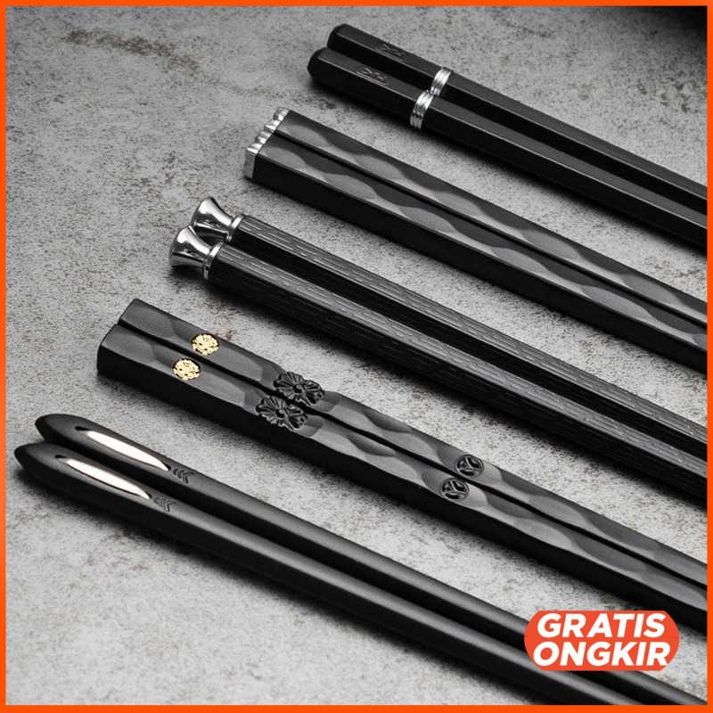 Jual Alat Makan Sumpit Japanese Style Reusable Metal 5 Pasang - 01BPP ...