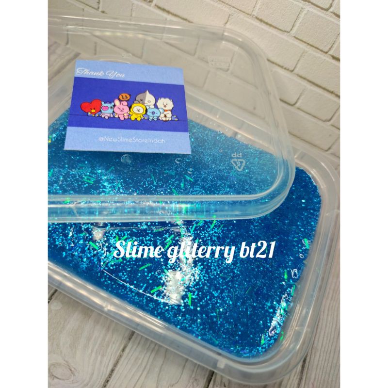 Jual SLIME BT21 / GLITTER SLIME / SLIME GLITTER / CLEAR SLIME / CLEAR ...
