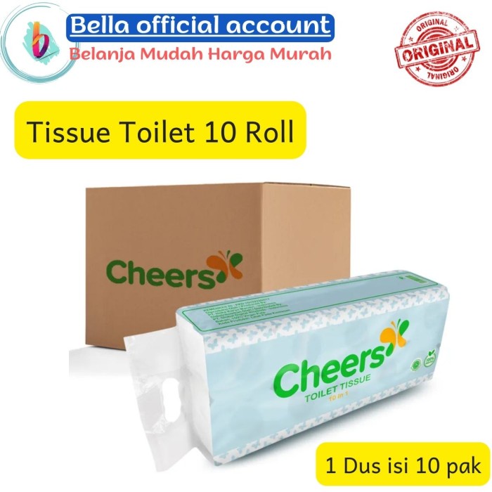 Jual Tissue Cheers tisu Toilet Roll 10 rolls x 10 pcs / 1 dus 10 pak ...