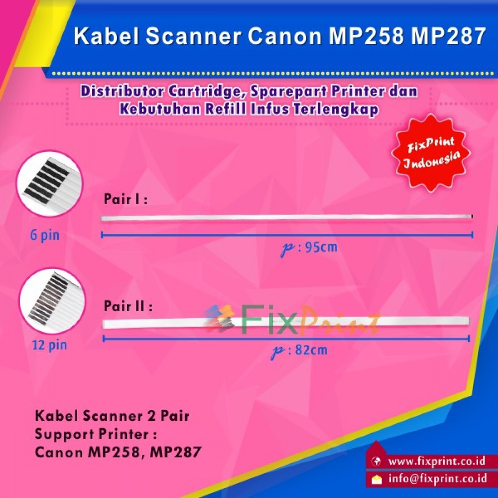 Jual Kabel Flexible Scanner Canon MP258 MP287 New (2 Pair) | Shopee ...