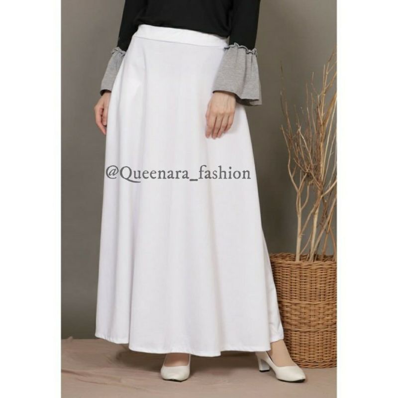 Jual rok panjang wanita putih | rok putih allsize dan jumbo size ...