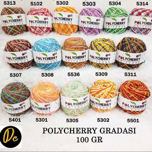Jual Benang rajut polycherry gradasi/sembur | Shopee Indonesia