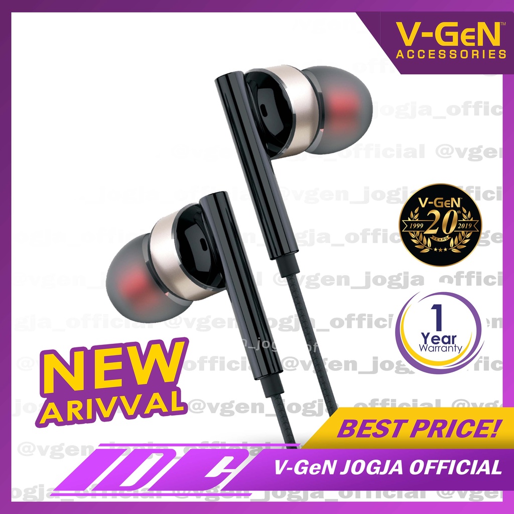 Jual Handsfree V-GeN VEP1-23 Wired Earphone Headset Stereo Sound EXTRA ...