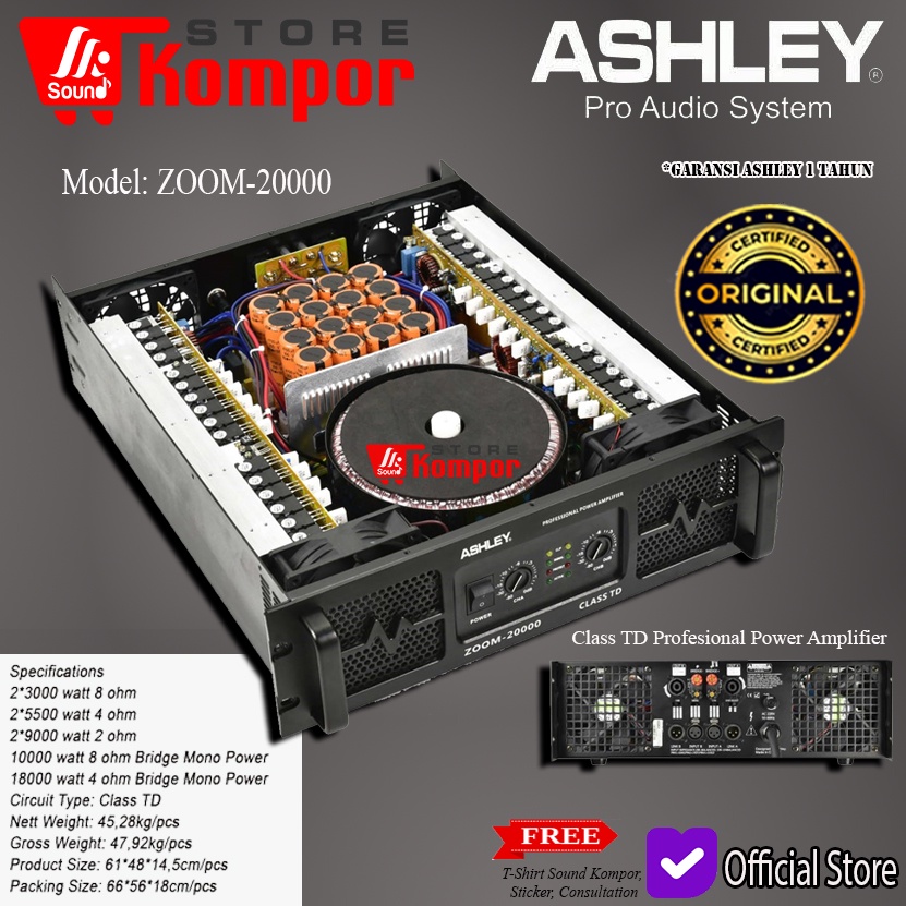 Jual POWER AMPLIFIER ASHLEY ZOOM 20000 / ZOOM20000 / ZOOM-20000 ...