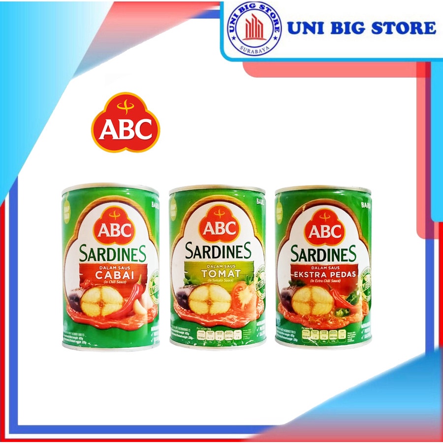 Jual ABC Sarden Sardines Tomat | Cabai | Chili Ekstra Pedas 425 gr ...