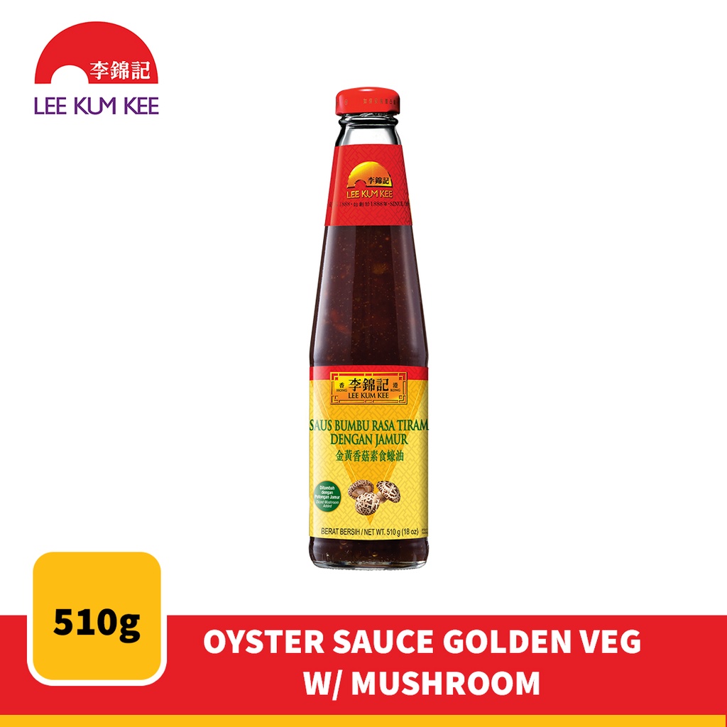 Jual LEE KUM KEE Oyster Sauce Saus Tiram Golden Vegetarian Dengan Jamur / Mushroom 510g | Shopee ...