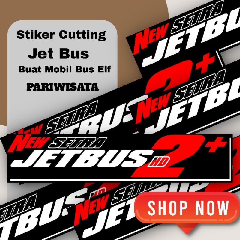 Jual Stiker jet bus cutting Stiker Kaca Mobil elf bus 60 Cm x 15 Cm ...