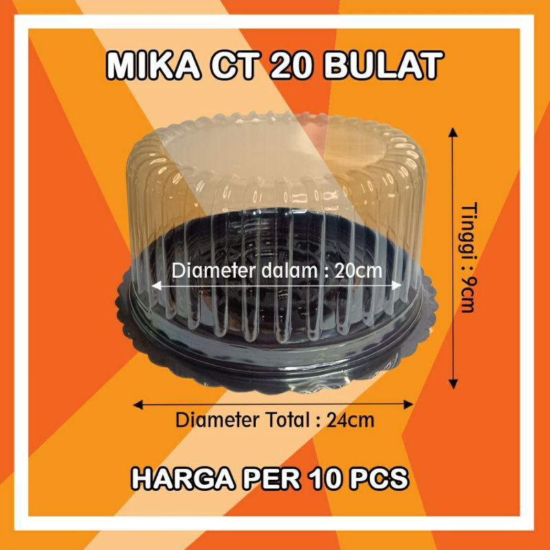 Jual Mika CT-20 bulat alas cokelat + tutup / mika kue / tumpeng mini ...