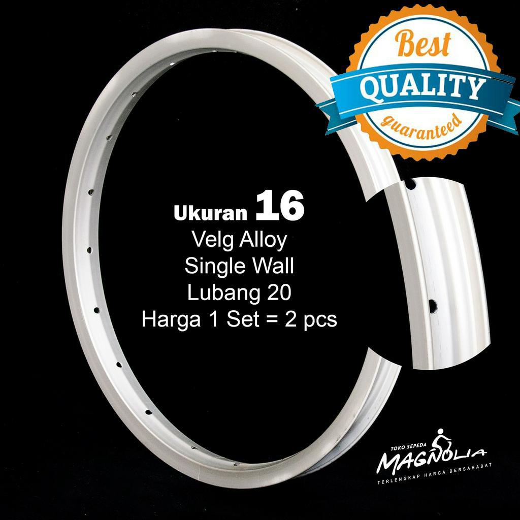 Jual Velg Rim Sepeda Anak 16 Lubang 20 Alloy Single Wall - 1 Set ( 2Pcs ...
