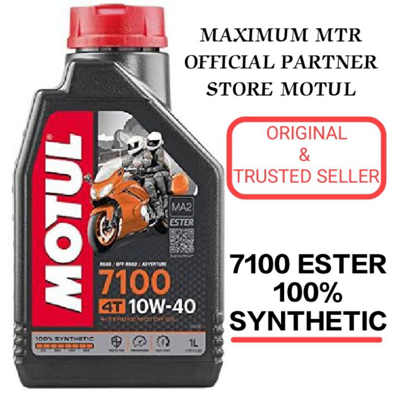 Jual OLI MESIN MOTUL 7100 ESTER(4T/1L)10W-40/100% FULL SYNTHETIC /ORIGINAL | Shopee Indonesia
