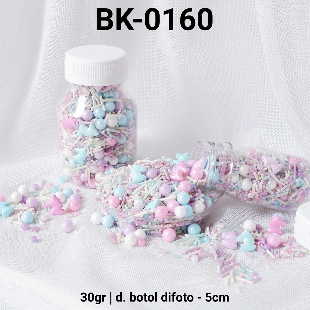Jual BK-0160 Sprinkles sprinkle sprinkel 30gr 30 gram unicorn warna ...