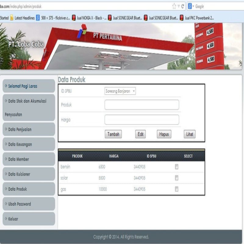Jual Web Aplikasi Manajemen SPBU POM PHP Mysql Source code | Shopee ...