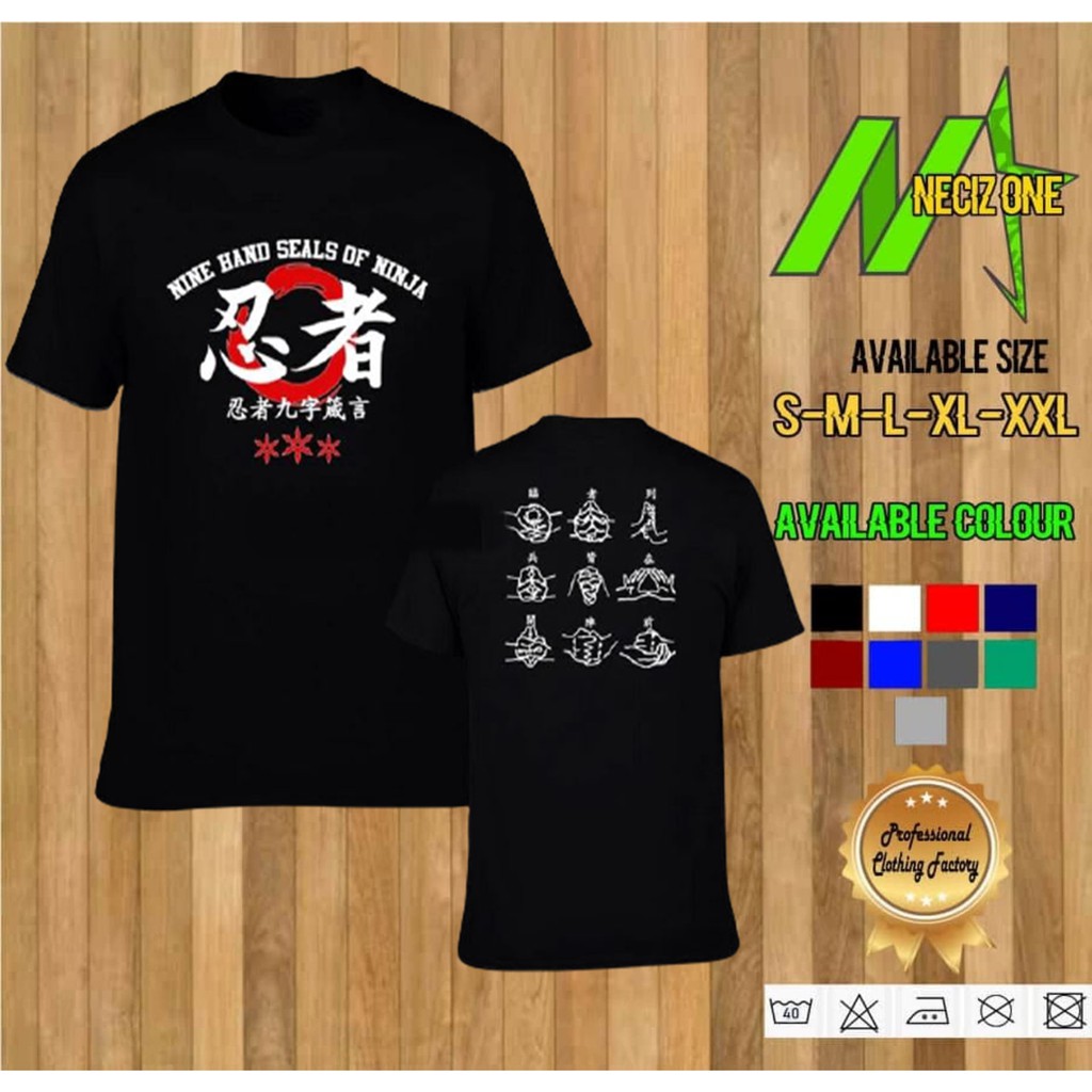 Jual KAOS NINE HAND SEALS OF NINJA NINJUTSU BUJINKAN KUJI IN MATRA ...