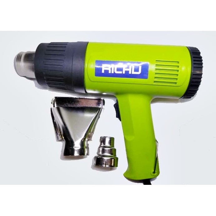 Jual hot gun RICHU + 2 nozzle / heat gun 1500watt Heavy duty free 2 ...