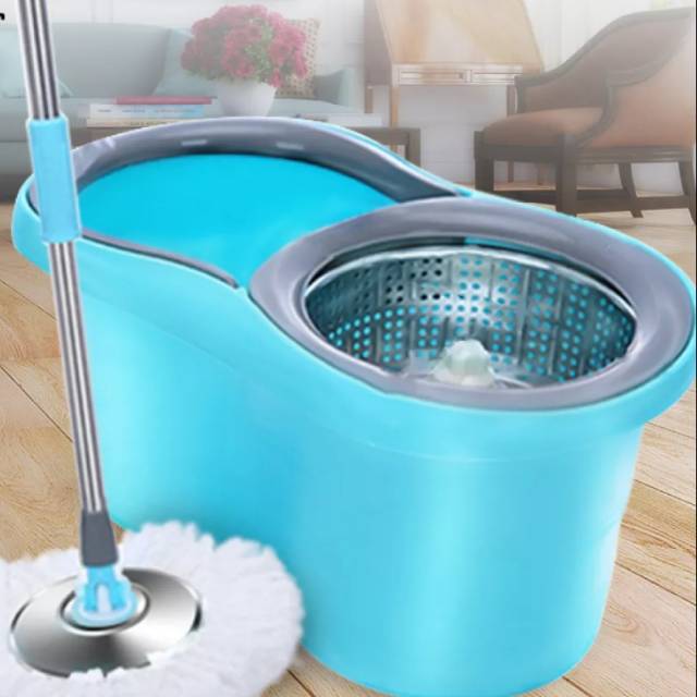 Jual alat pel lantai spin mop biru 1020 ultra mop aclima blue GM BEAR ...
