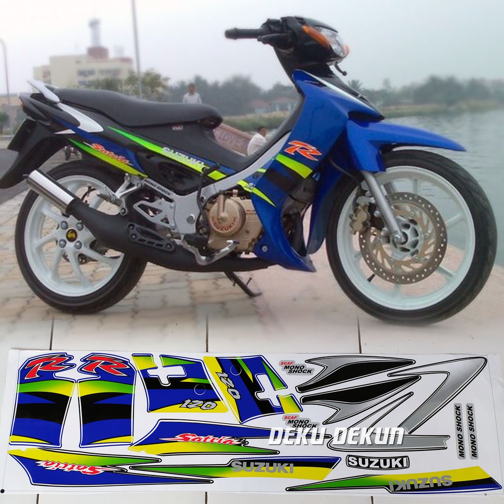 Jual Striping Satria Hiu Lscm Satria 2 tak Biru Tahan Vernis Printing ...