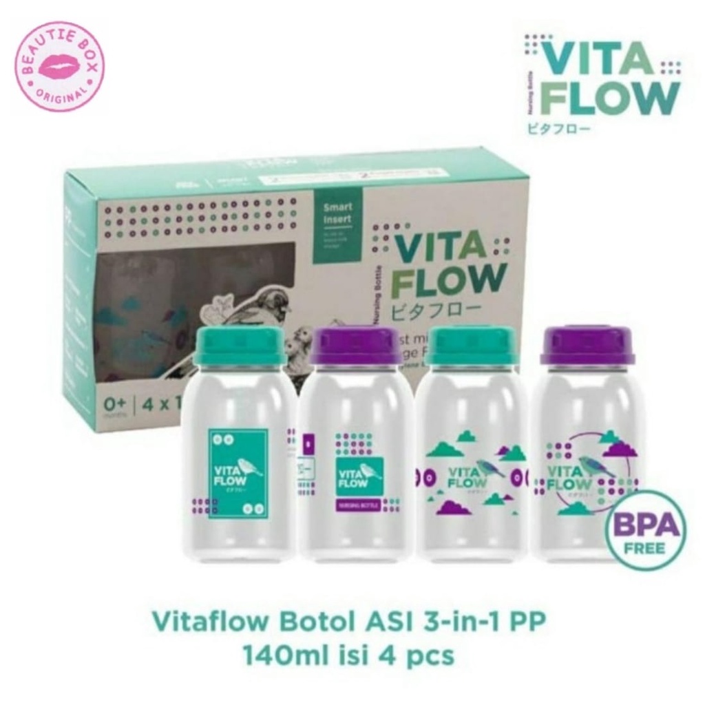 Jual VitaFlow Breast Milk Storage Bottle 140 ml isi 4 pcs | Shopee Indonesia