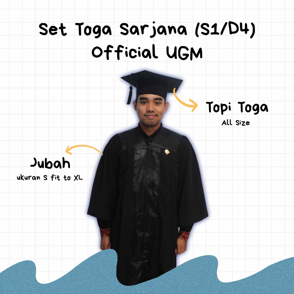 Jual Baju Wisuda Set Toga Sarjana S1,S2 dan S3 Bahan Drill(JUBAH DAN ...
