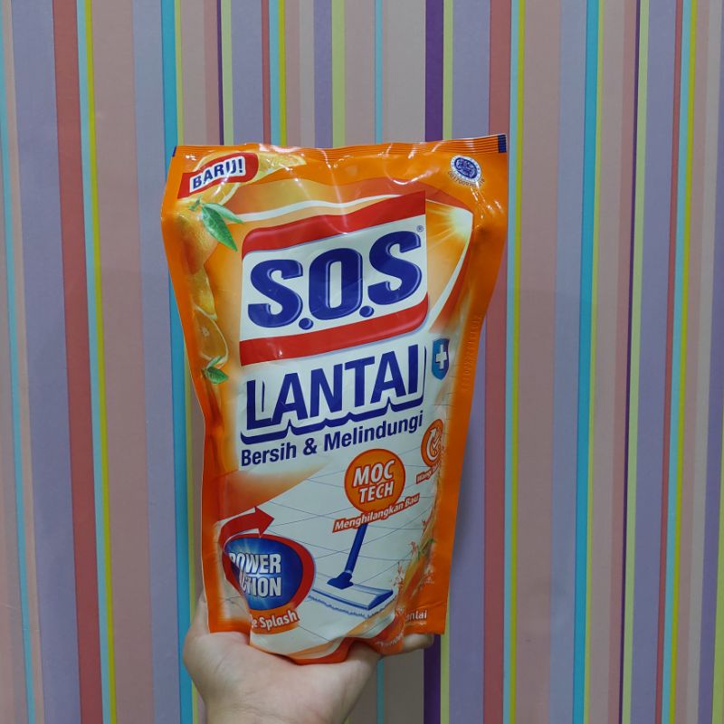 Jual Pembersih lantai SOS 750ml orange splash murah | Shopee Indonesia