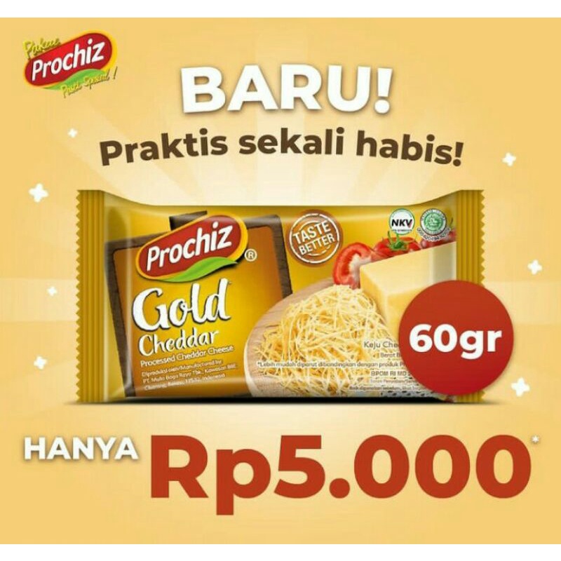 Jual Prochiz gold 60gr keju cheddar olahan | Shopee Indonesia