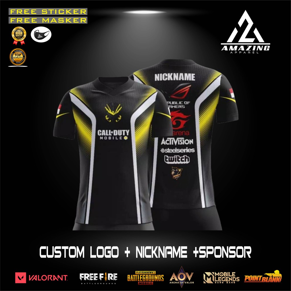 Jual Kaos Jersey Call of duty,pubg,mobile legend new custom | Shopee ...