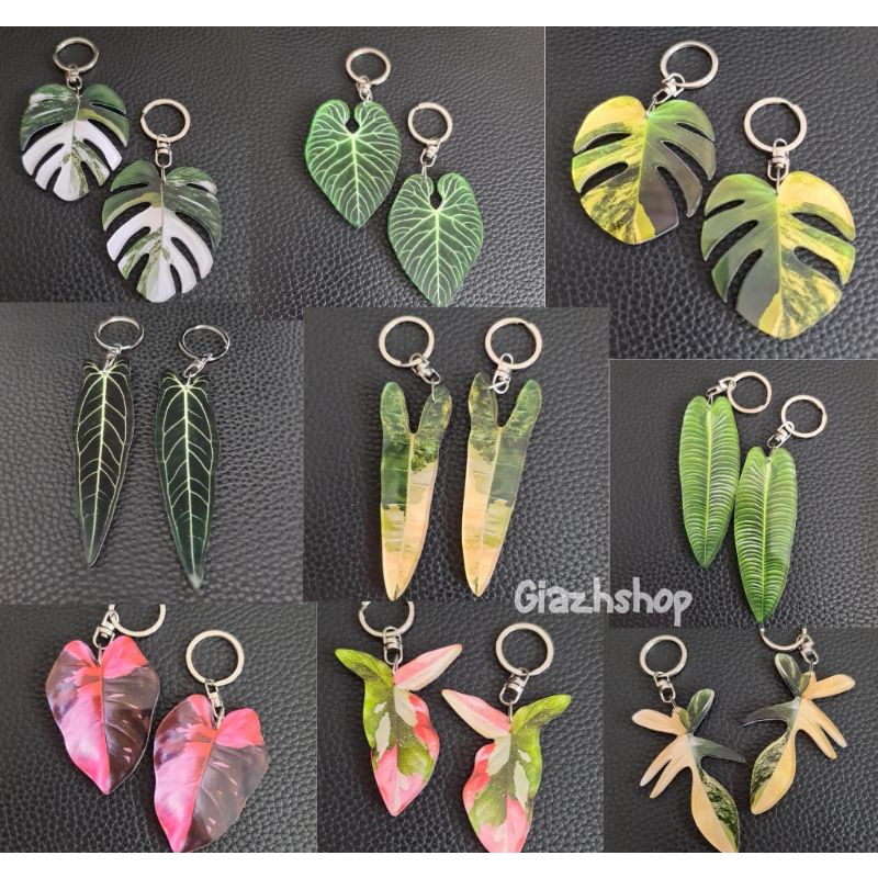 Jual Gantungan Kunci Aroid Tanaman Monstera Marmo Pink Princess Philo ...
