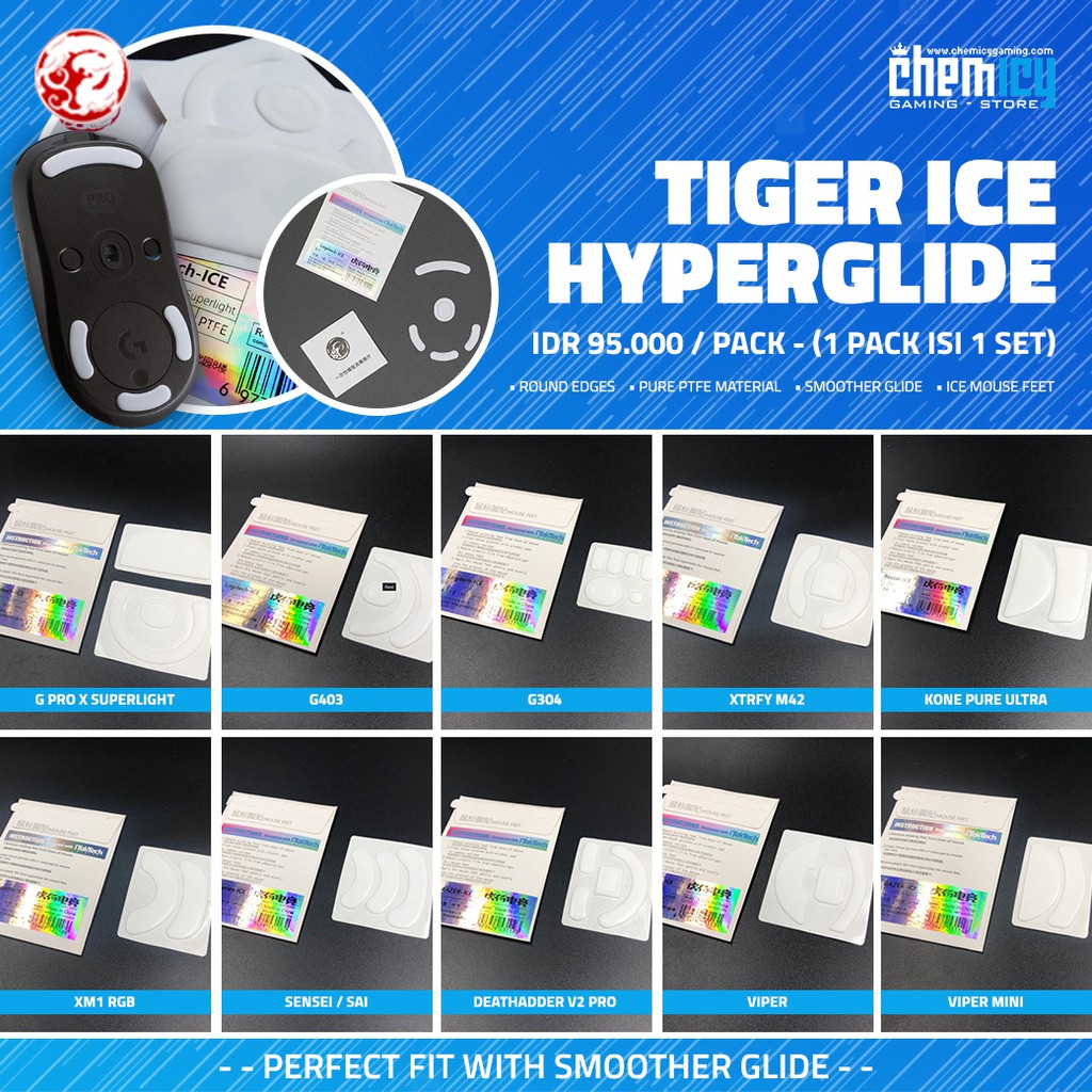 Jual Tiger Arc EspTiger Ice Edition Gaming Mouse Feet Hyperglide ...