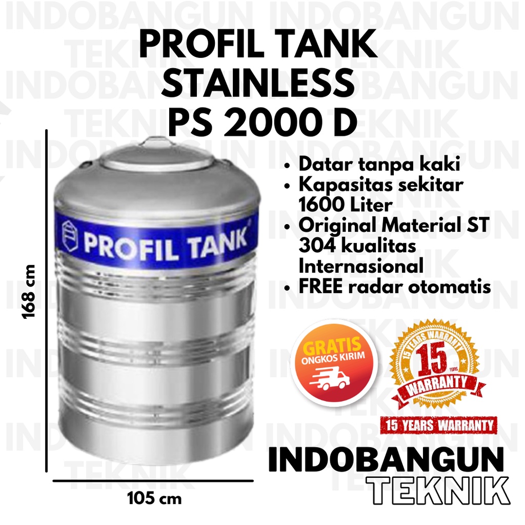 Jual Toren Air Tangki Air Tandon Air Profil Tank Stainless PS 2000 ...