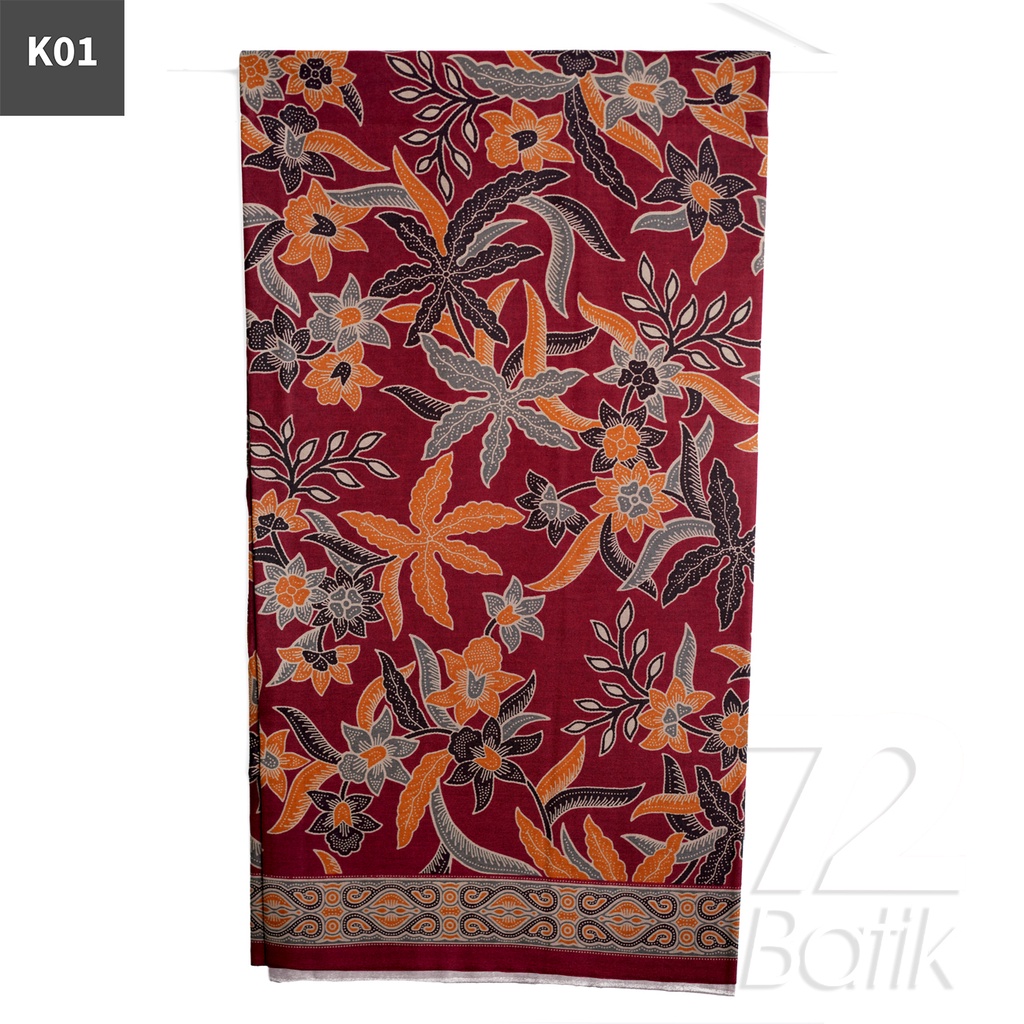 Jual KAIN BATIK PREMIUM Bahan Katun Motif Kembang Daun Singkong Warna ...