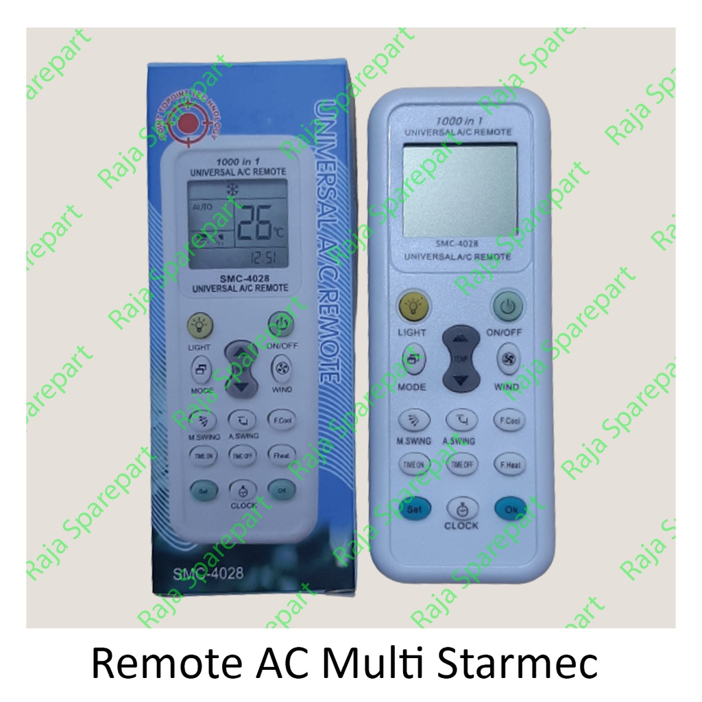 Jual RMS Remote AC Multi Universal 1000in1 Merk Starmec | Shopee Indonesia