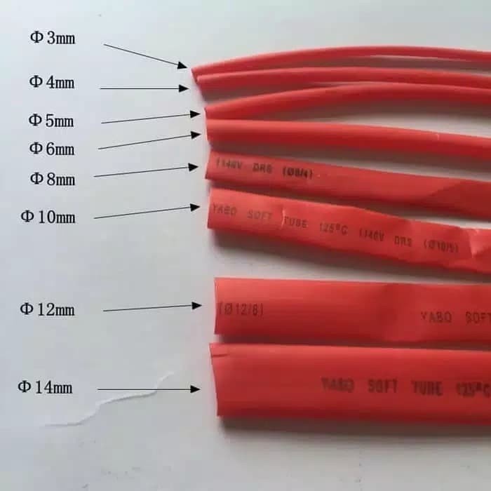 Jual Heat Shrink Merah 8mm Kabel Selongsong Isolasi Bakar Heatshrink ...
