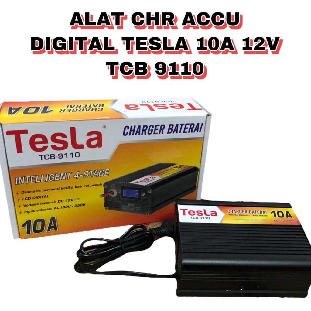 Jual ALAT CHARGE AKI DIGITAL TESLA 10A 12V TCB 9110 | Shopee Indonesia