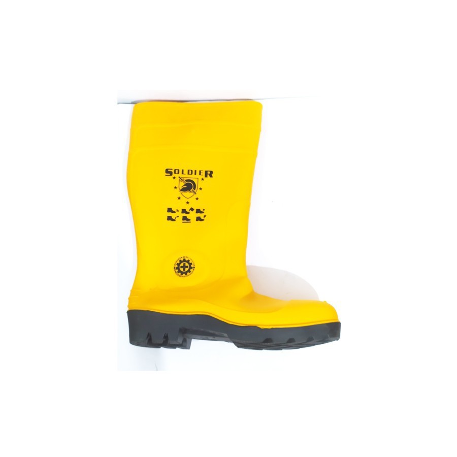 Jual Sepatu Boot PVC 41cm Safety Rain Boots Yellow Ujung Sepatu Besi ...