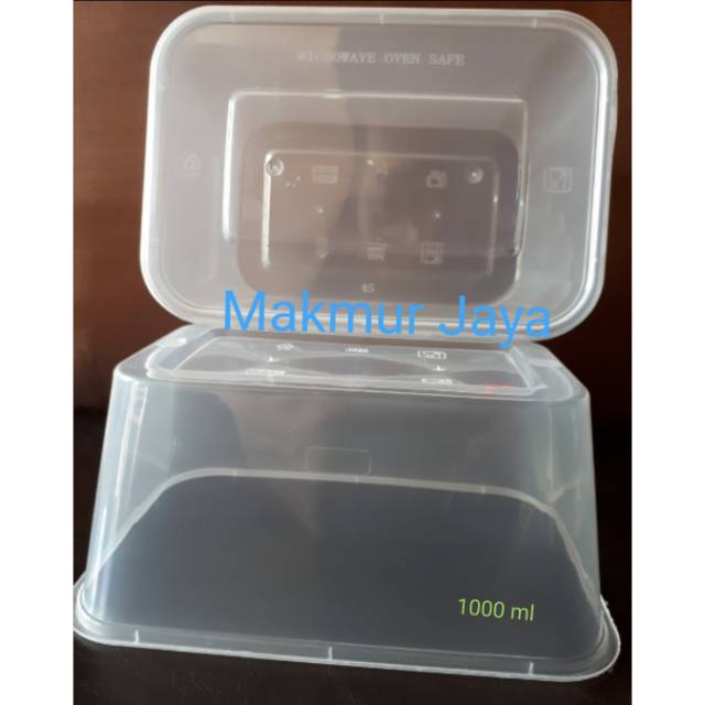 Jual Thin wall food container/ kotak makan mika / lunch box 1000 ml ...