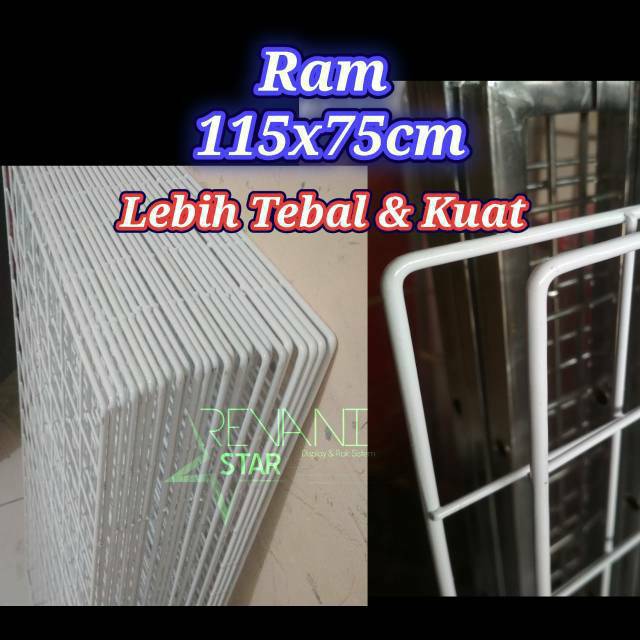 Jual Ram besi 115x75cm wire mesh gantungan ram aksesories kawat ram ...