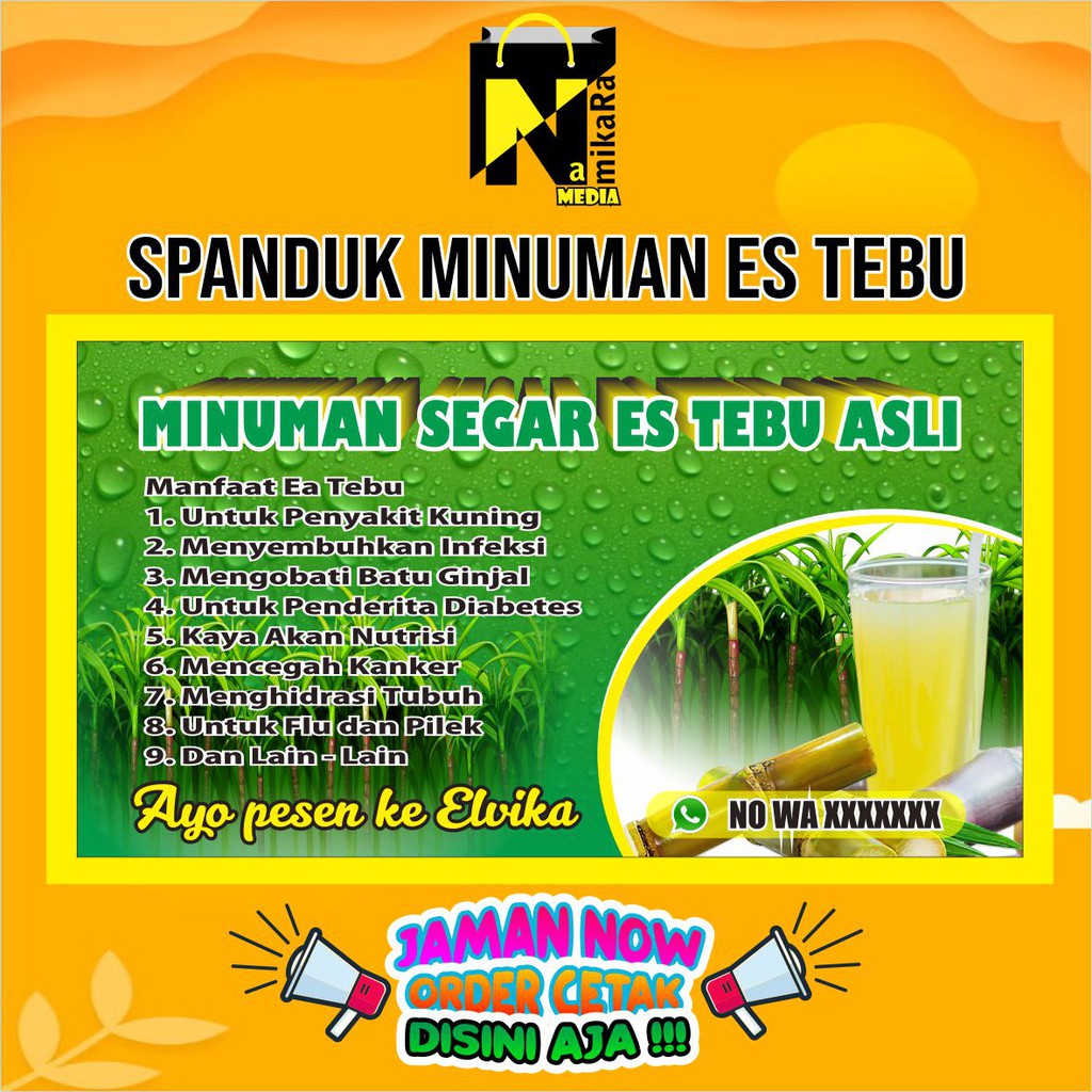 Jual Spanduk Banner Backdrop Spanduk Es Tebu / Banner Es Tebu Asli ...