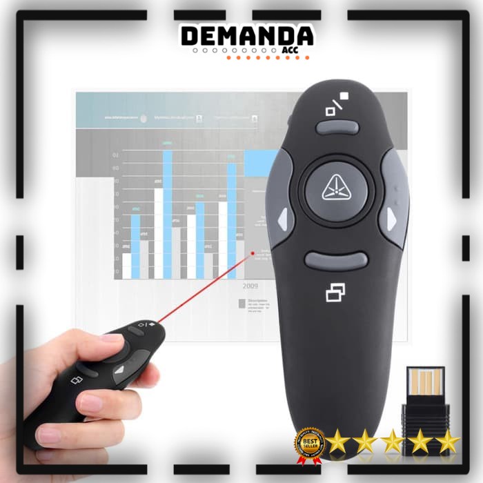 Jual Laser Pointer / Wireless Presenter / Pointer Presentasi Dengan Gift Box Remote Control 2 ...