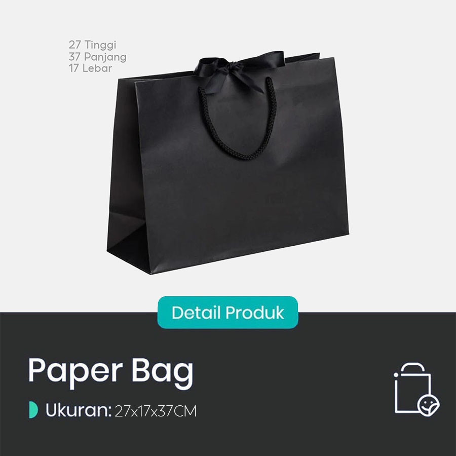 Jual (ALL SIZE) Paper bag hitam polos Semua ukuran / Papper bag tali ...