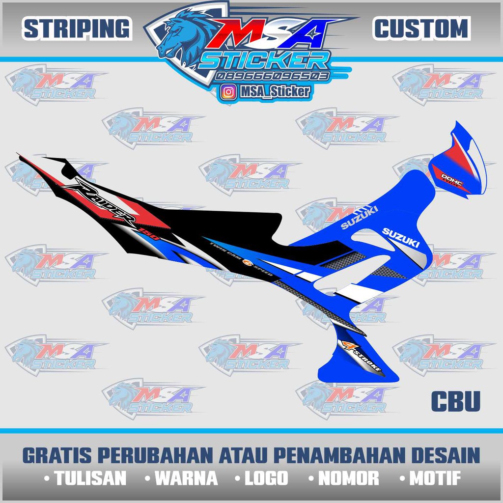 Jual STRIPING CUSTOM SUKA SUKA SATRIA F BARONG / CBU / STICKER VARIASI ...