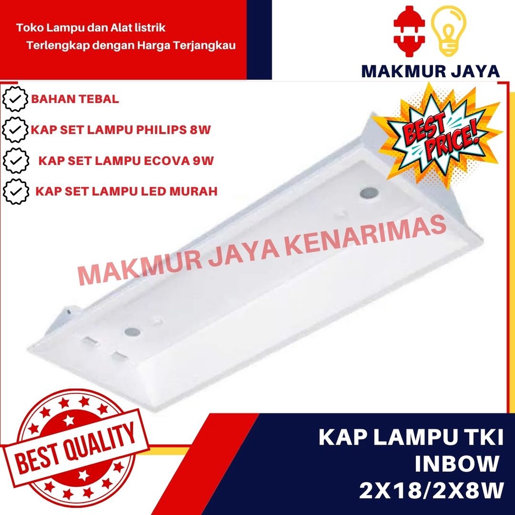 Jual Kap lampu TKI 2×18watt/ TKI 2x8w watt LED housing | Shopee Indonesia
