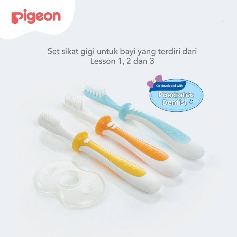 Jual Pigeon Training Toothbrush Step 3 / Set 3in1 | Sikat Gigi Bayi ...